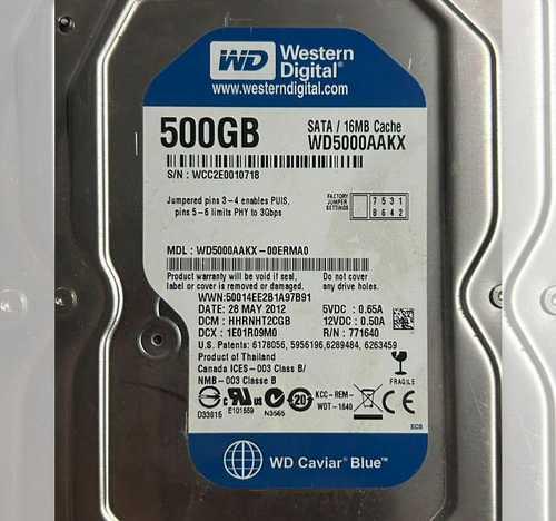 Hdd 500gb 3.5 WD б/у