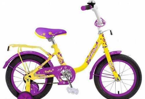 Велосипед 14д. maxxpro sofia, жёлто-фиолетовый