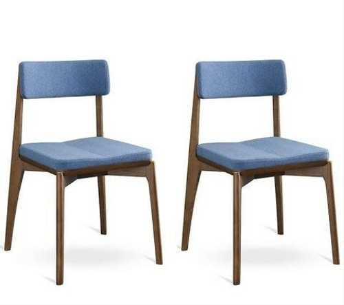 Набор из 2 стульев aska, рогожка, орех/темно-синий
