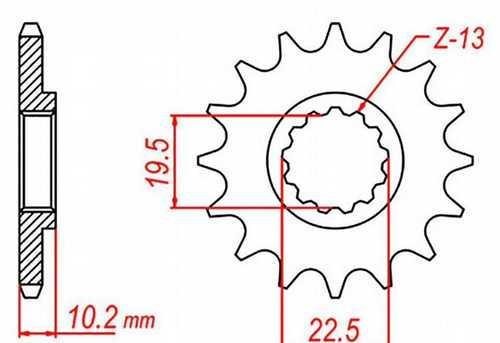 MTX Звезда цепного привода аналог JTF432 (15)