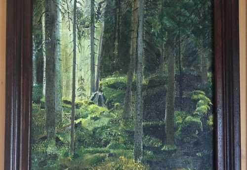 Картина маслом лесной пейзаж