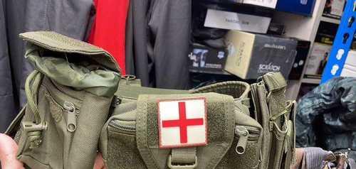 Боевой тактический пояс с 5 подсумками олива