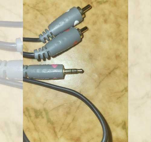 Аудиокабель RCA x2 - 3.5mm jack AUX 1.8m