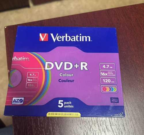 Болванка Диск Verbatim DVD+R Colour 5 шт