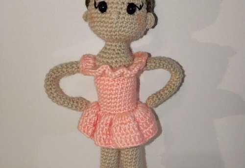 Кукла балерина в коралловом платье 27 см