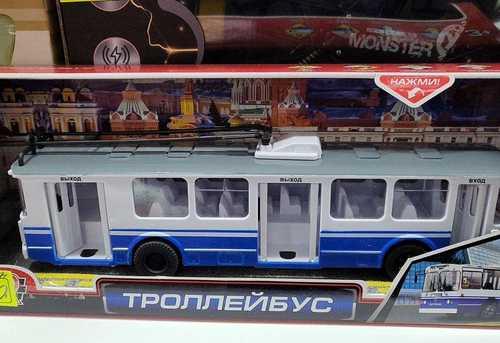 Игрушка модель Троллейбус Технопарк двери открываю