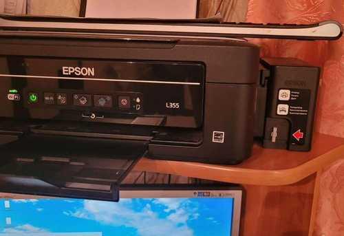 Принтер 3в1 мфу epson l355 с снпч