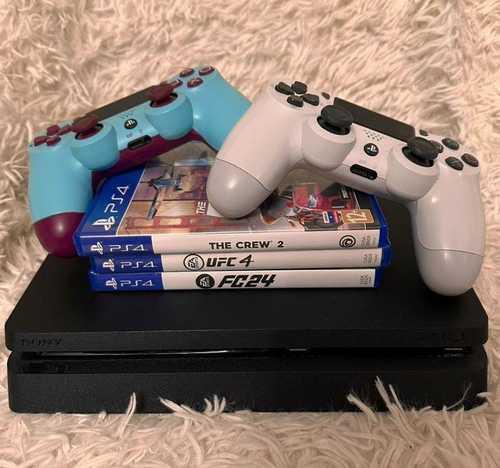 Sony playstation 4 slim 1tb 2 геймпада