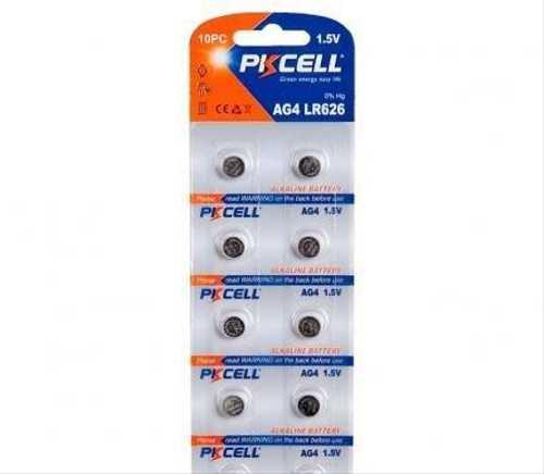 Батарейка (щелочной/алкали) pkcell, AG4-10B, 10 шт