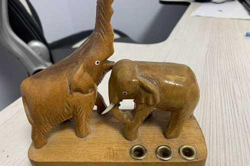 Слон статуэтка деревянная подставка для ручек