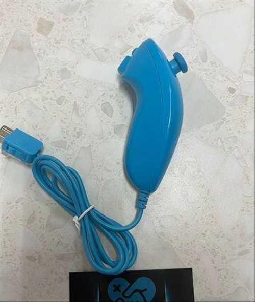 Контроллер Nunchuk Нунчак для Nintendo Wii Голубой