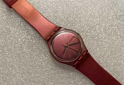 Часы swatch женские бордовые