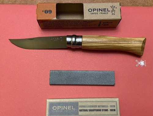Нож Opinel 9 олива и точильный камень Opinel