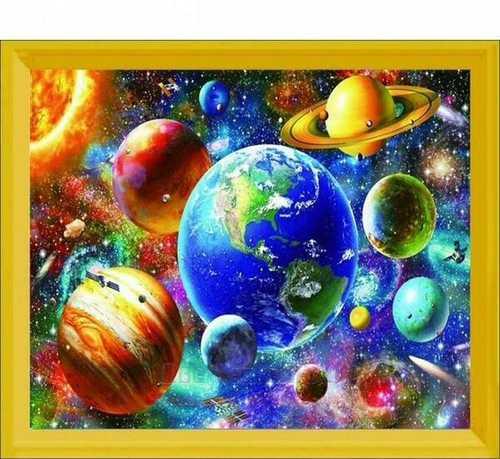 Алмазная мозаика 21x25 Земля в окружении планет Со