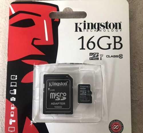 Карта памяти microsd kingston 16 gb