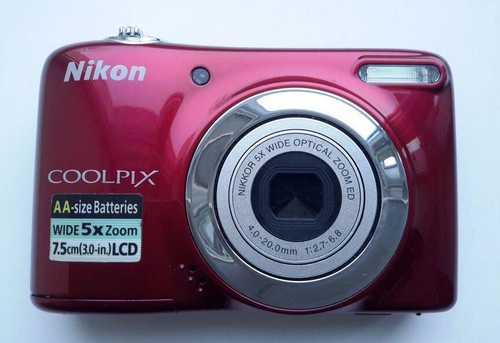 Фотоаппарат Nikon L25 Бордовый