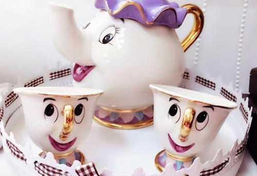 Сервиз Disney Красавица и Чудовище с 2 мя чашками