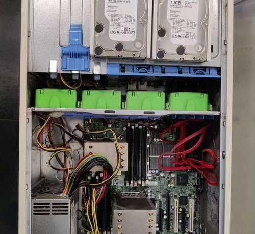 Сервер Supermicro X8DT3 в сборе