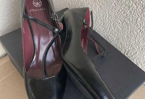 Новые черные кожаные туфли эконика р 39.5
