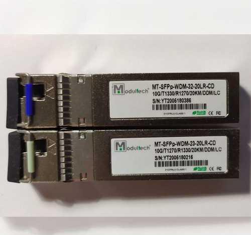 SFP  Modultech MT-SFPp-WDM-23/32-20LR-CD. Комплект