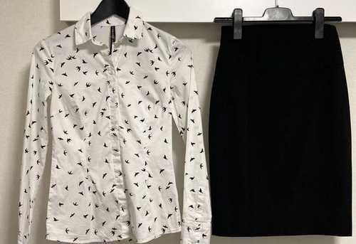 Блузка юбка жилетка школа/офис XS-S mango ostin