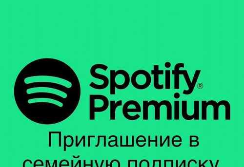 Spotify Premium приглашение в семейную подписку