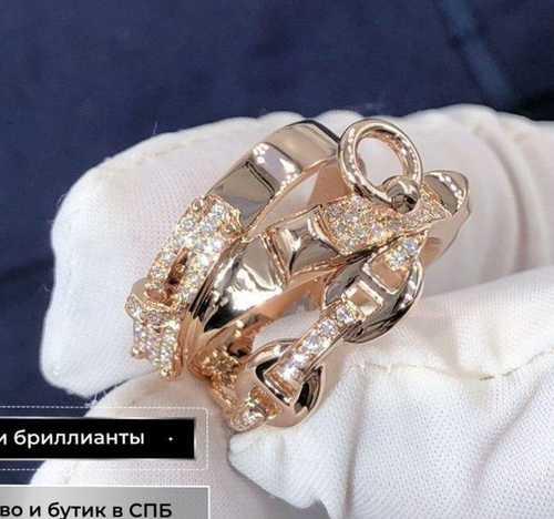 Кольцо Hermes Hermes розовое золото 65 бр. 0.3221 ct