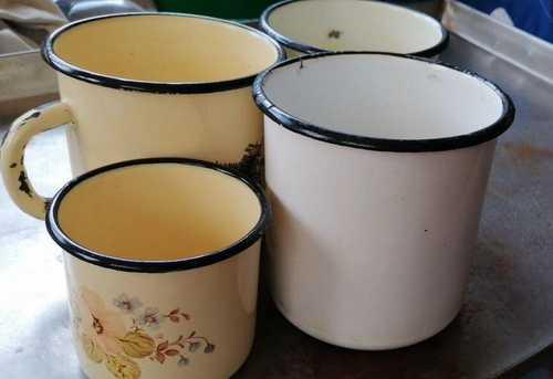 Эмалированная посуда, (пакетом),кружки, кастрюли