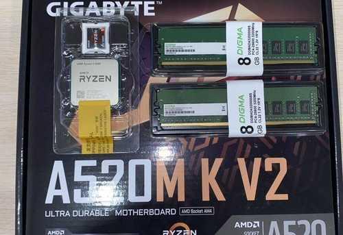 Комплект Ryzen 5 5500+ плата A520+ DDR4 16gb 3200