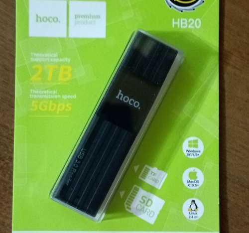 USB-картридер hoco HB20 USB 3.0 для карт памяти