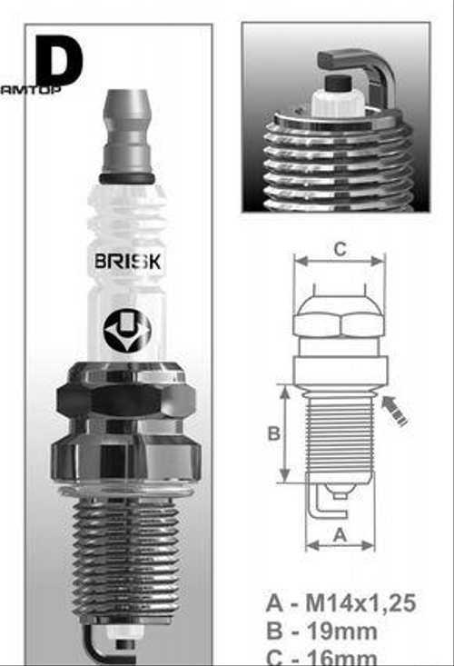 Brisk DR15YC1 Свеча зажигания super R DR15YC1 (131