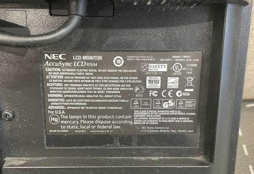 19" Монитор NEC AccuSync LCD93VM