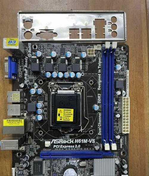 Мат. плата S1155 ASRock H61M-VS, 2xDDR3, mATX