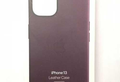 Чехол iPhone 13 Leather Case Dark Cherry (кожаный)