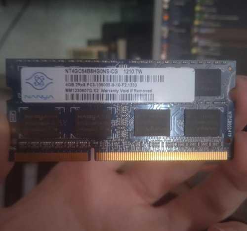 Ноутбучная оперативная память DDR3 на 4 Гб 1333