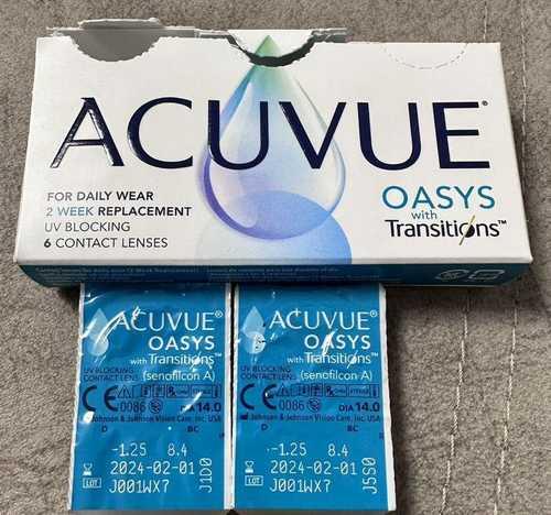 Линзы acuvue oasys transitions -1,25