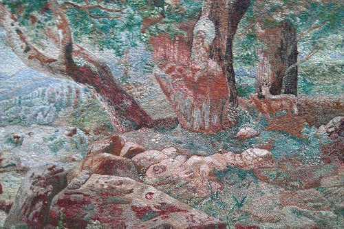 Антикварный Гобелен (картина) Лесной пейзаж