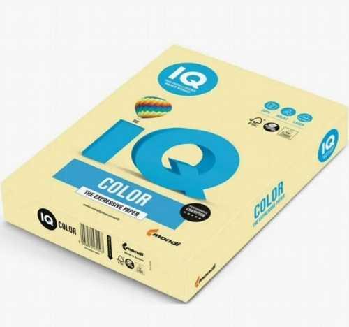 Бумага цветная IQ color (А4,80г, YE23-желтый)