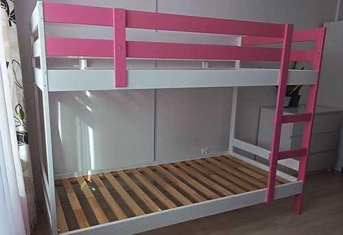 Двухъярусная кровать IKEA с матрасами
