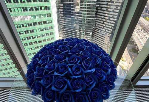 Синие розы в наличии букет 101,81, 71 мыльная роза