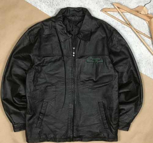 90s Princeton rescue squad vintage leather jacket