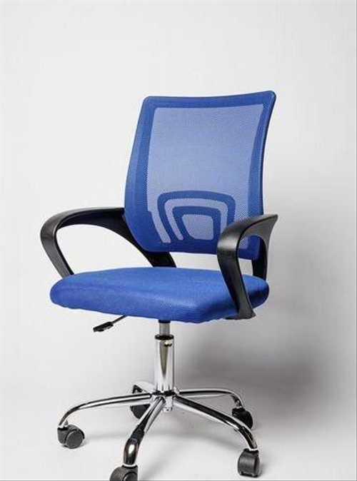 Офисное кресло новое черное/синее (ко-7166)