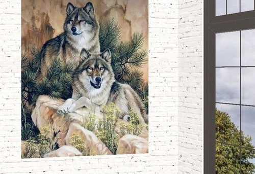 Интерьерная картина маслом волк