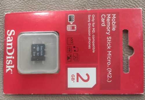 Карта памяти Sony memory stick m2 2gb