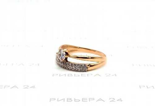 Золотое кольцо с фианитами 585 пробы 2.95 грамм