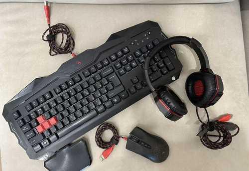 Игровой комплект Bloody клавиатура мышь наушники