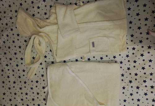 Махровый халат,полотенце-пончо для ребенка, банный