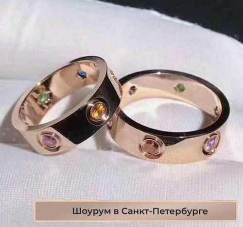 Cartier кольцо Love с сапфирами