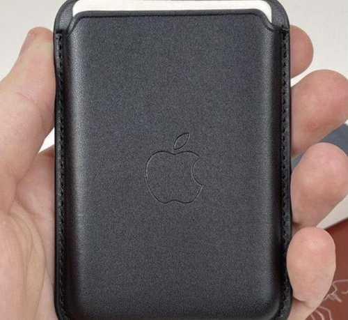 Apple magsafe cardholder кожаный, черный