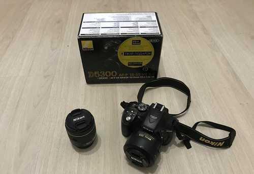 Зеркальный фотоаппарат Nikon d5300 + 2 объектива